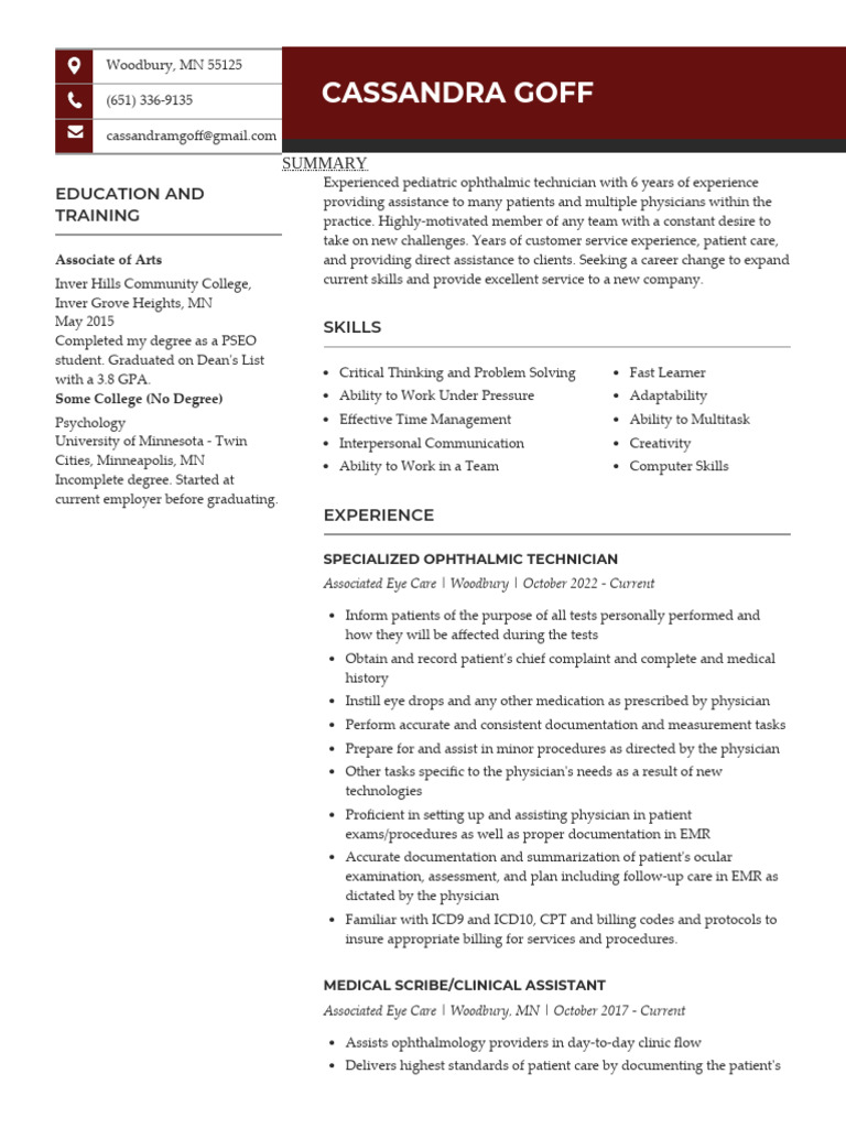 Cassandra_Goff_Resume | PDF | Electronic Health Record | Patient