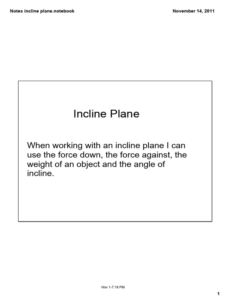 Incline Notes | PDF