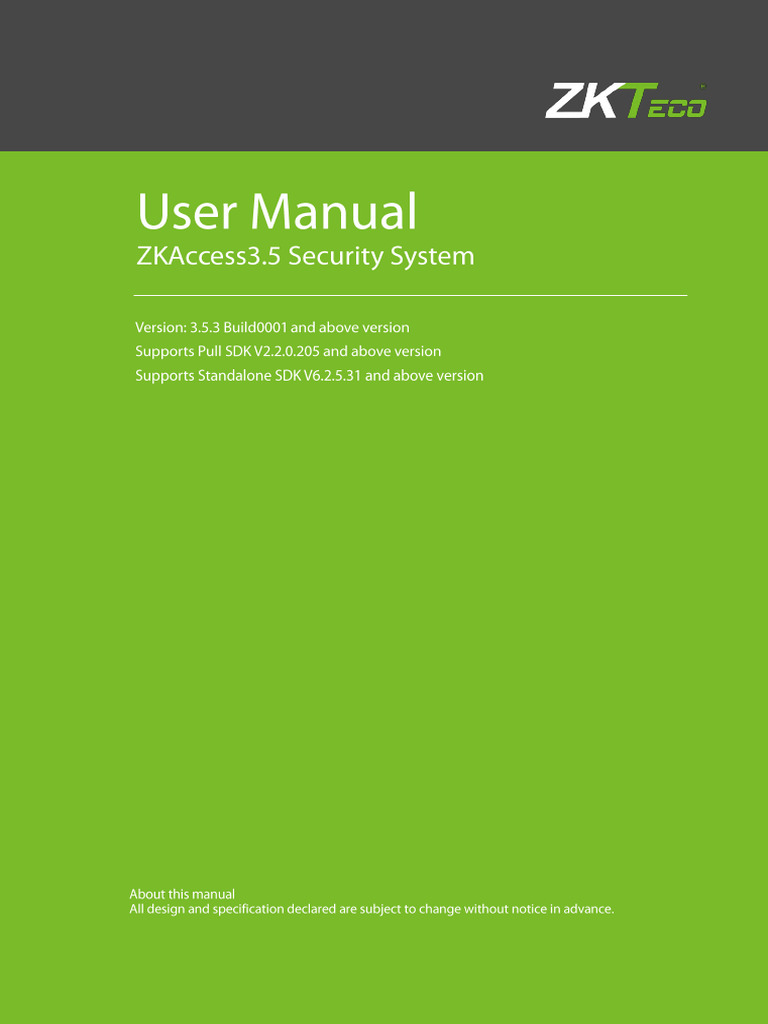 Zkaccess3.5 Security System User Manual v3.1.1 0 | PDF