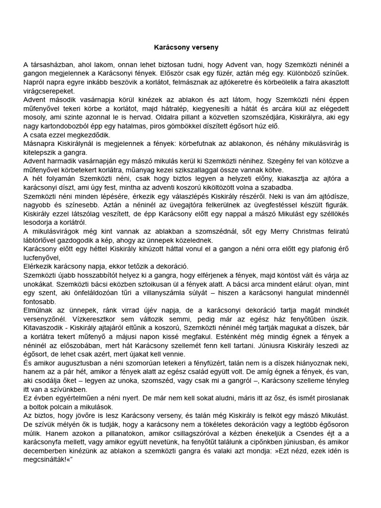 Karácsony Verseny | PDF