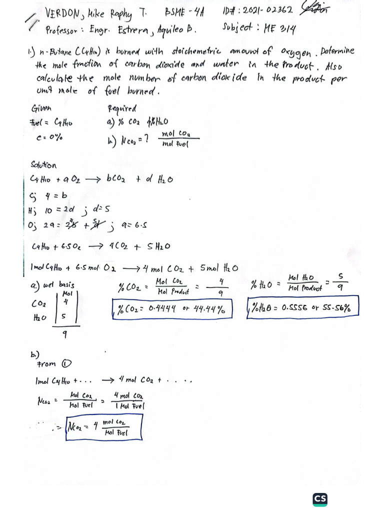 Verdon ME 4A - Exercise 2 - ME-314 | PDF