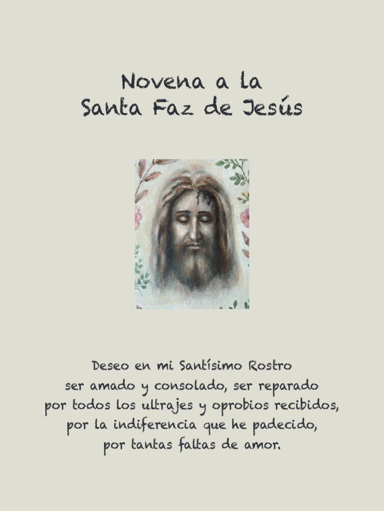 Novena a la Santa Faz de Jesús | PDF | Amor | Jesús