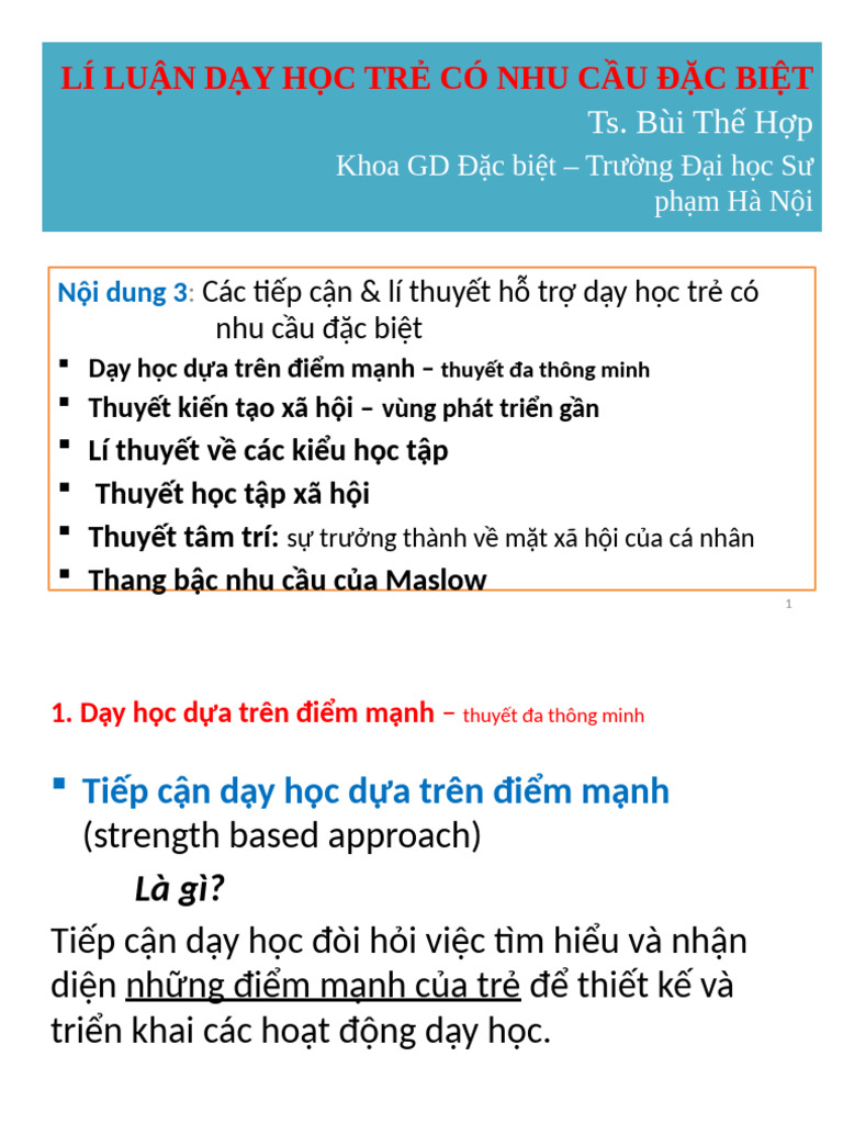 Bài Giảng Lldh Trẻ Có Ncđb_nd3 | PDF