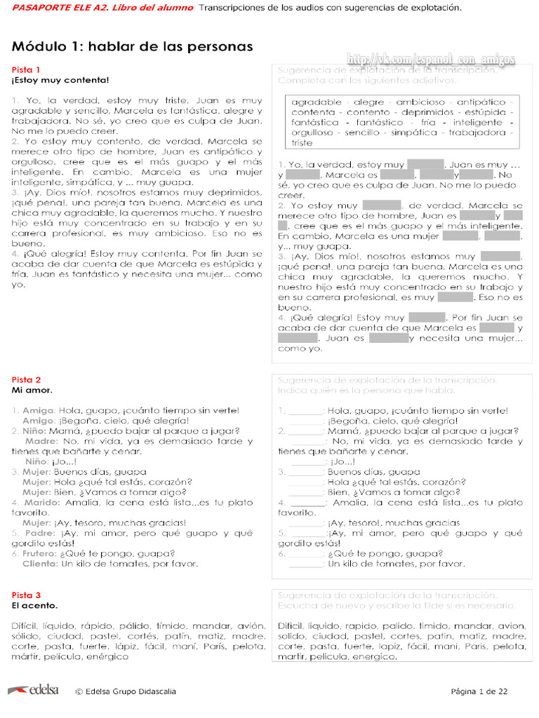 PASAPORTE A2 Libro Del Alumno Transcripciones | PDF | Francisco Goya