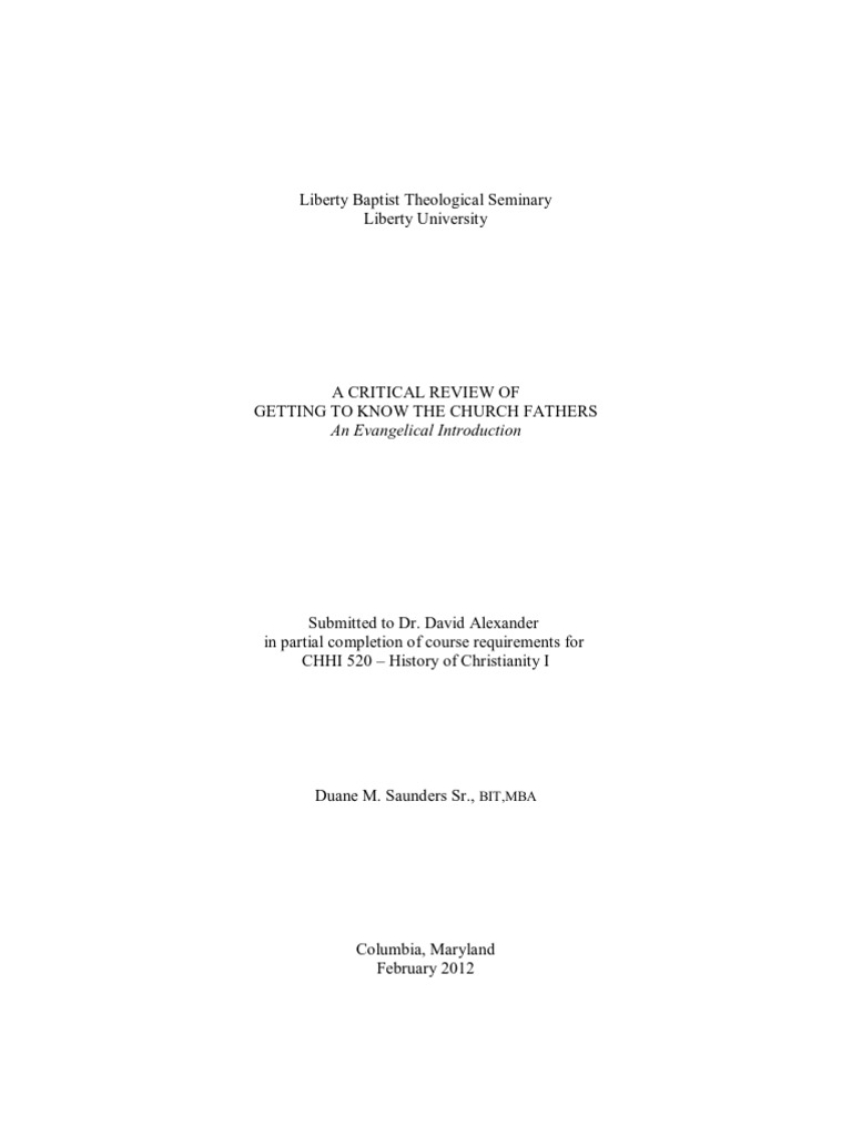 Book Review-Getting To Know The Church Fathers By: Dr. Bryan M. Liftin ...