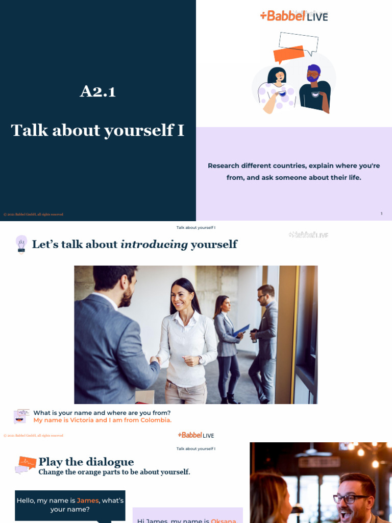 ENG - A2!1!01 Talk About Yourself | PDF