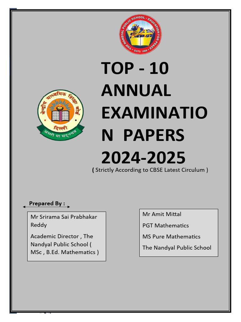 Grade 9 CBSE Exam Papers 2024-2025 | PDF | Books | Learning