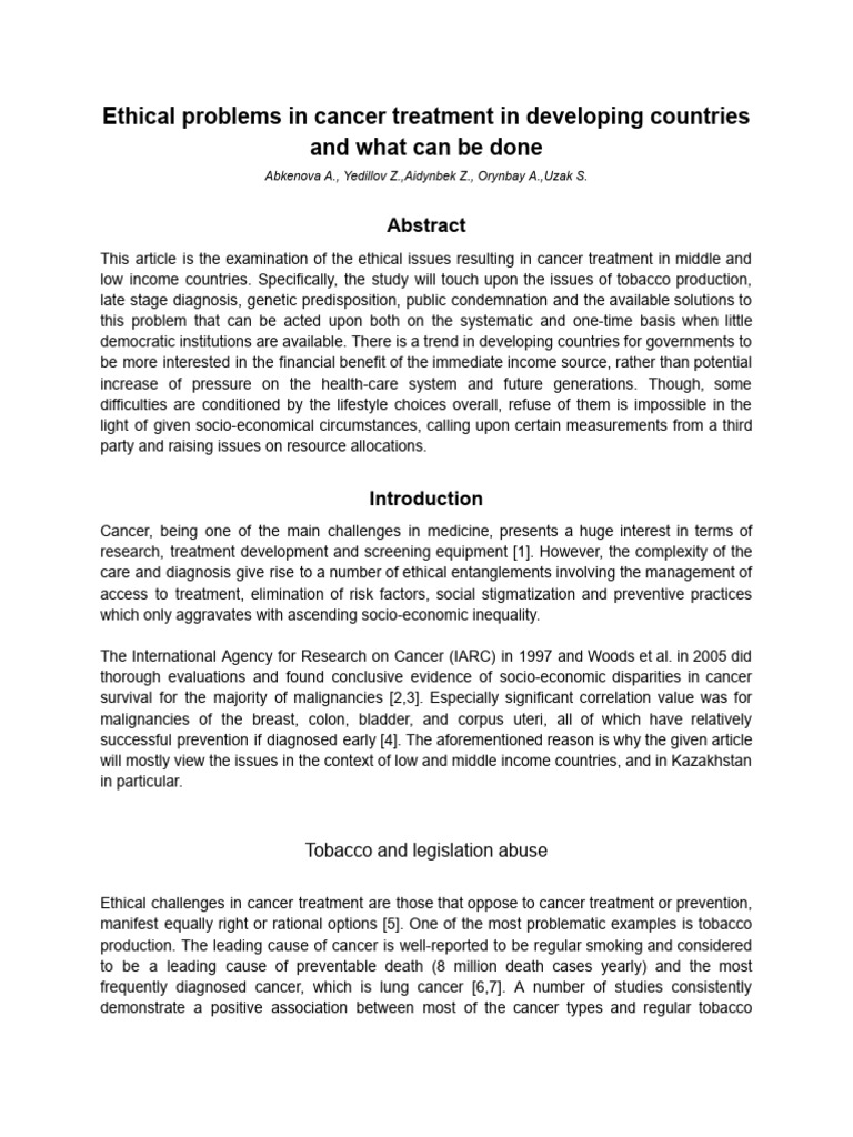 Ethical Problems And Solution Igem Pdf Cancer Breast Cancer