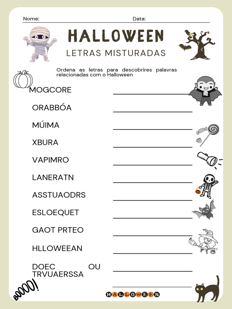 Letras Misturadas Halloween | PDF