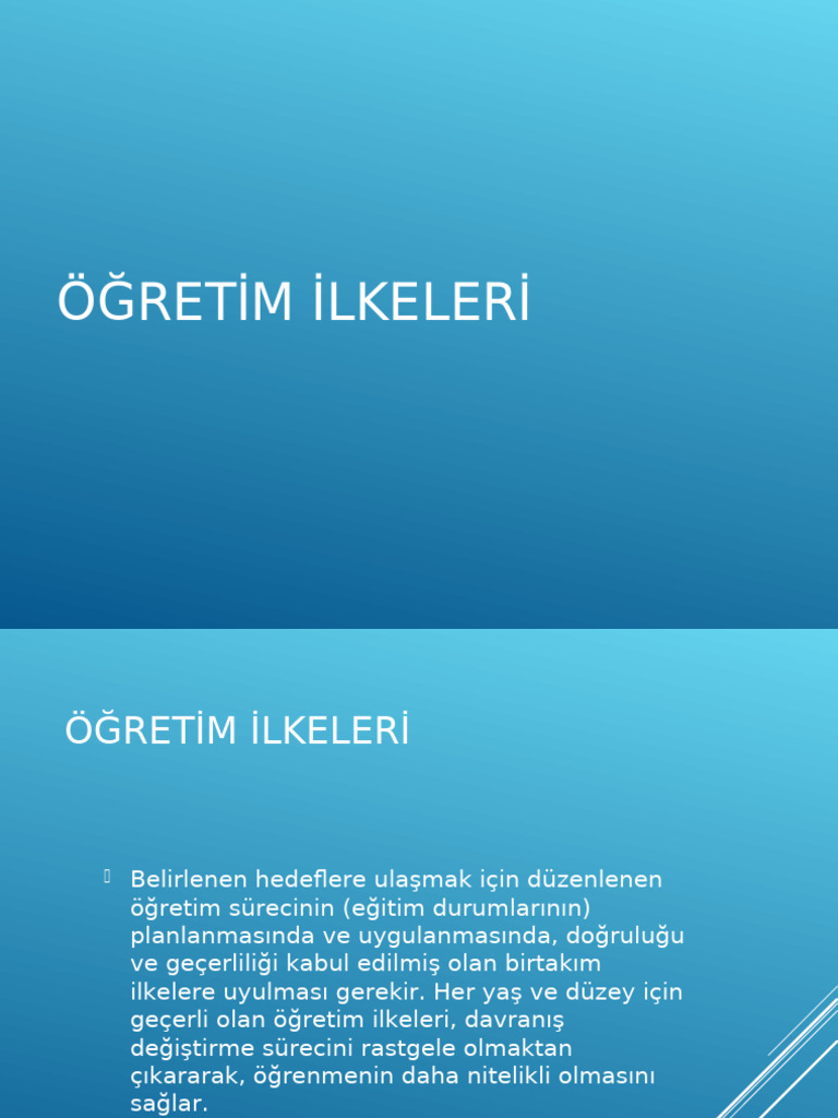 6. Hafta. 1. Sunum Öğretim İlkeleri | PDF