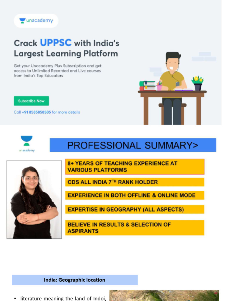 Overview of India's Geography | PDF