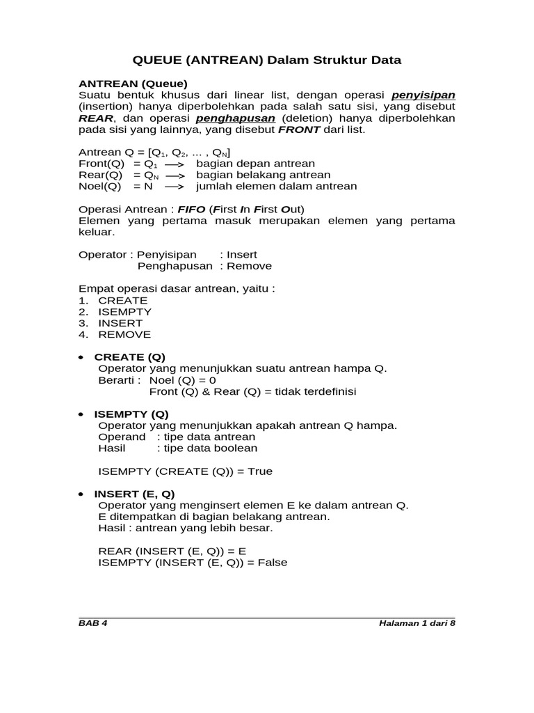 M8 - QUEUE Dalam Struktur Data | PDF