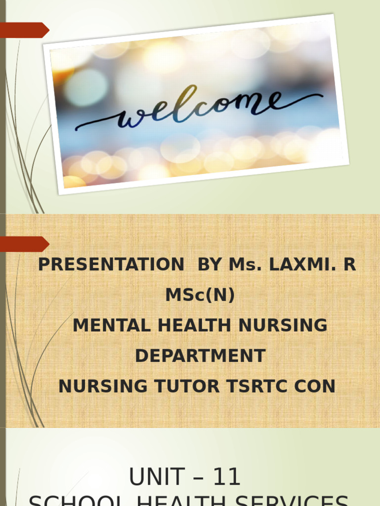 Unit 11 School Health Services | PDF | Schools | Nursing