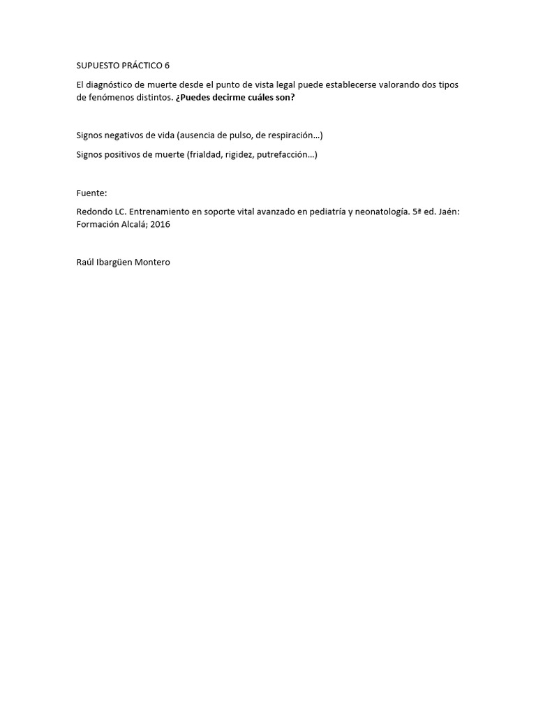 Supuesto Práctico 6 | PDF