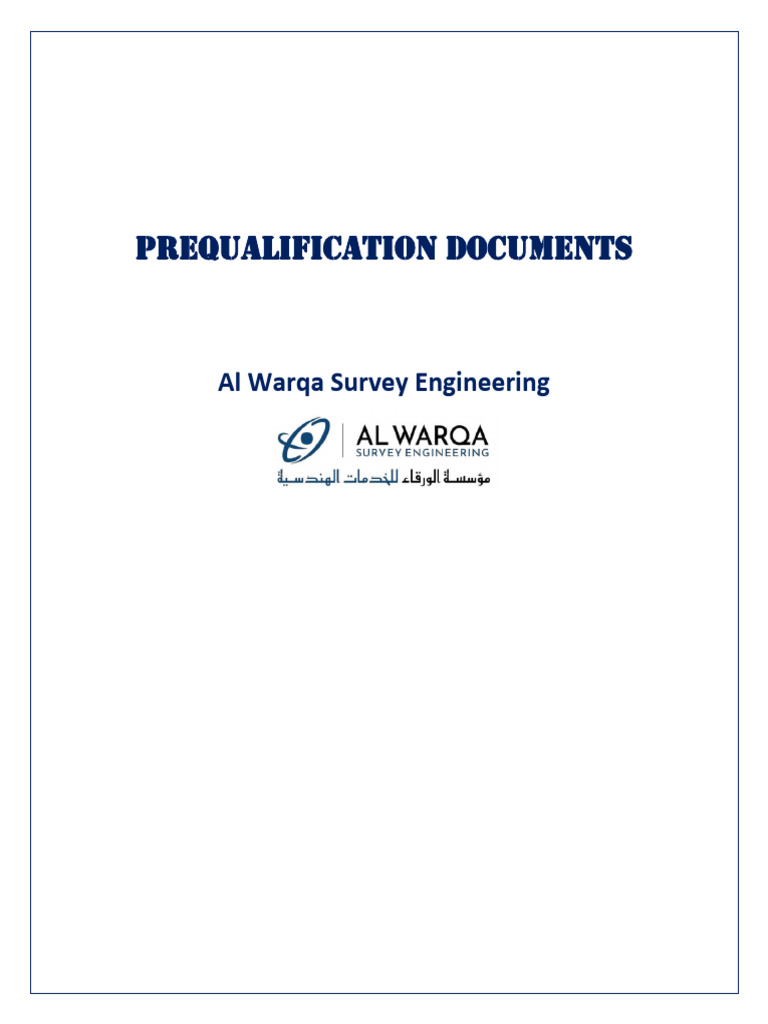 Pre Qualification AWSE Latest | PDF | Surveying | Geographic ...