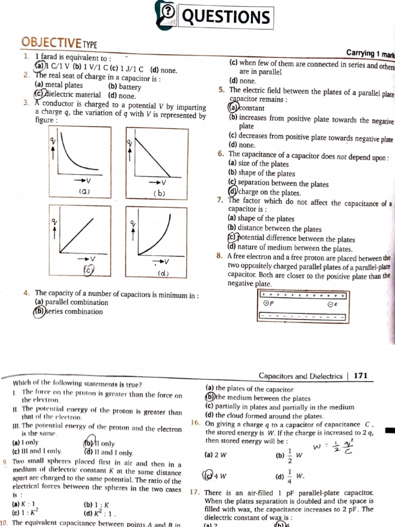 Physics Capacitor Quiz | PDF | Capacitance | Capacitor