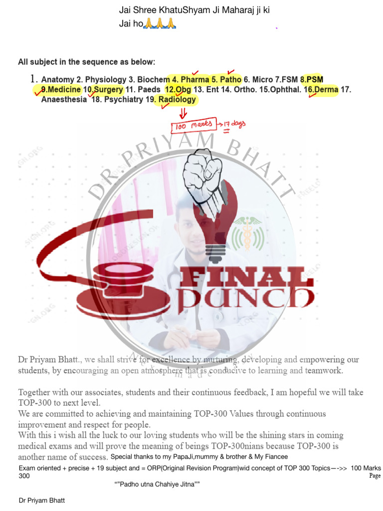 DR Priyam Bhatt One Liner - Albatross | PDF | Action Potential | Muscle ...