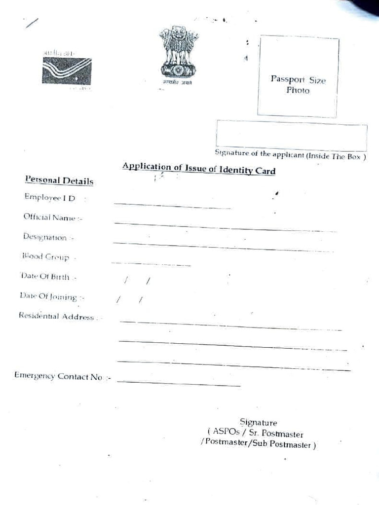 DOP - Postal Id Application | PDF