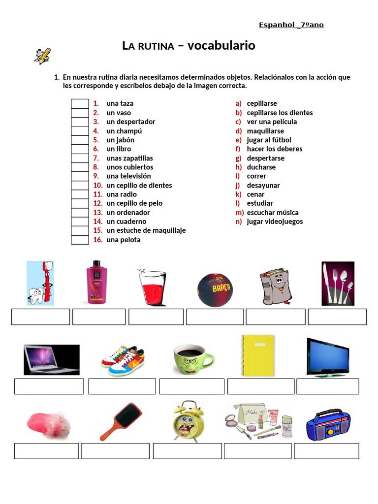 La rutina_Vocabulario | PDF
