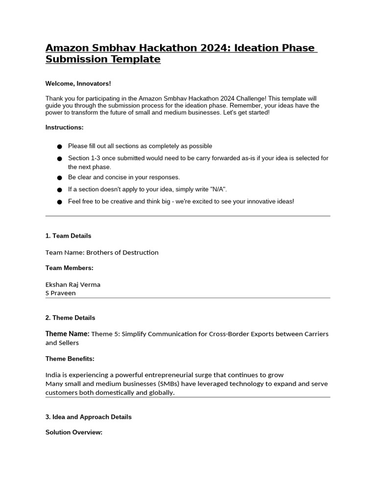 Idea Submission - Theme5 - Final | PDF | Business | Computing
