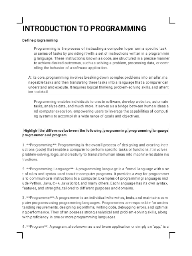 INTRODUCTION TO PROGRAMMING_Phoenix(1) | PDF