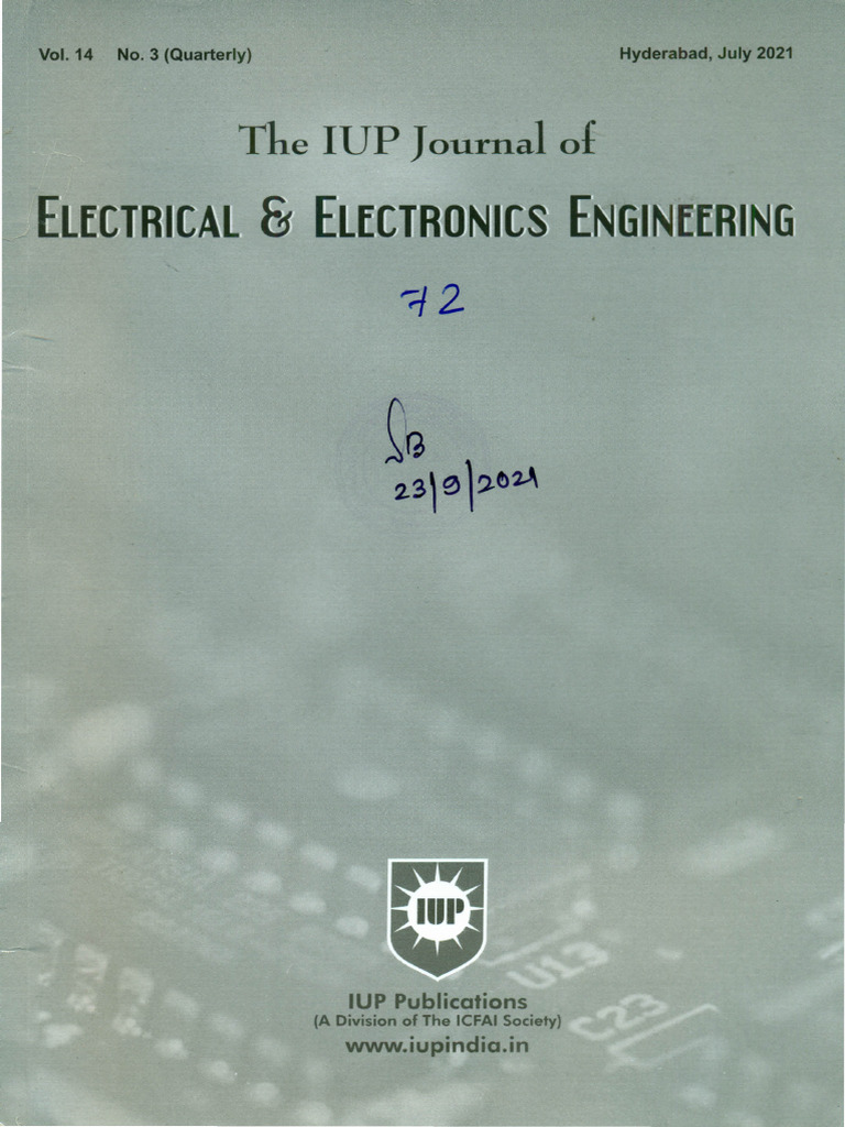 The IUP Journal of Electrical & Electronics Engineering-July-2021 | PDF
