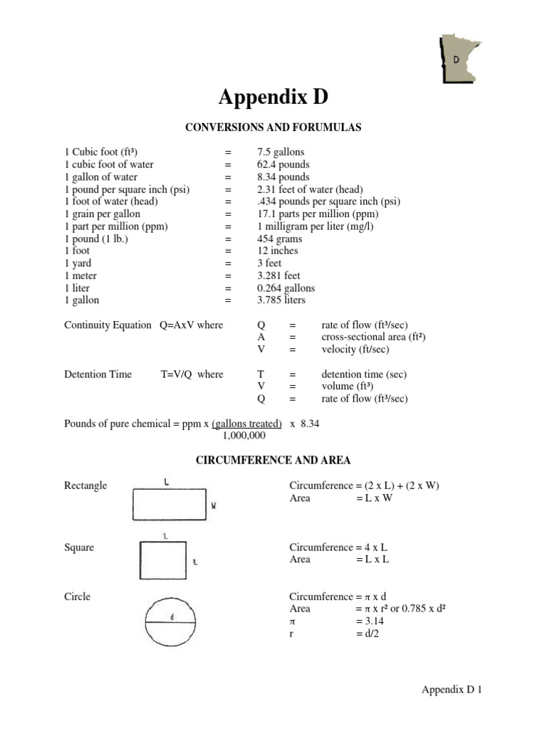 Appendix D | PDF | Area | Volume