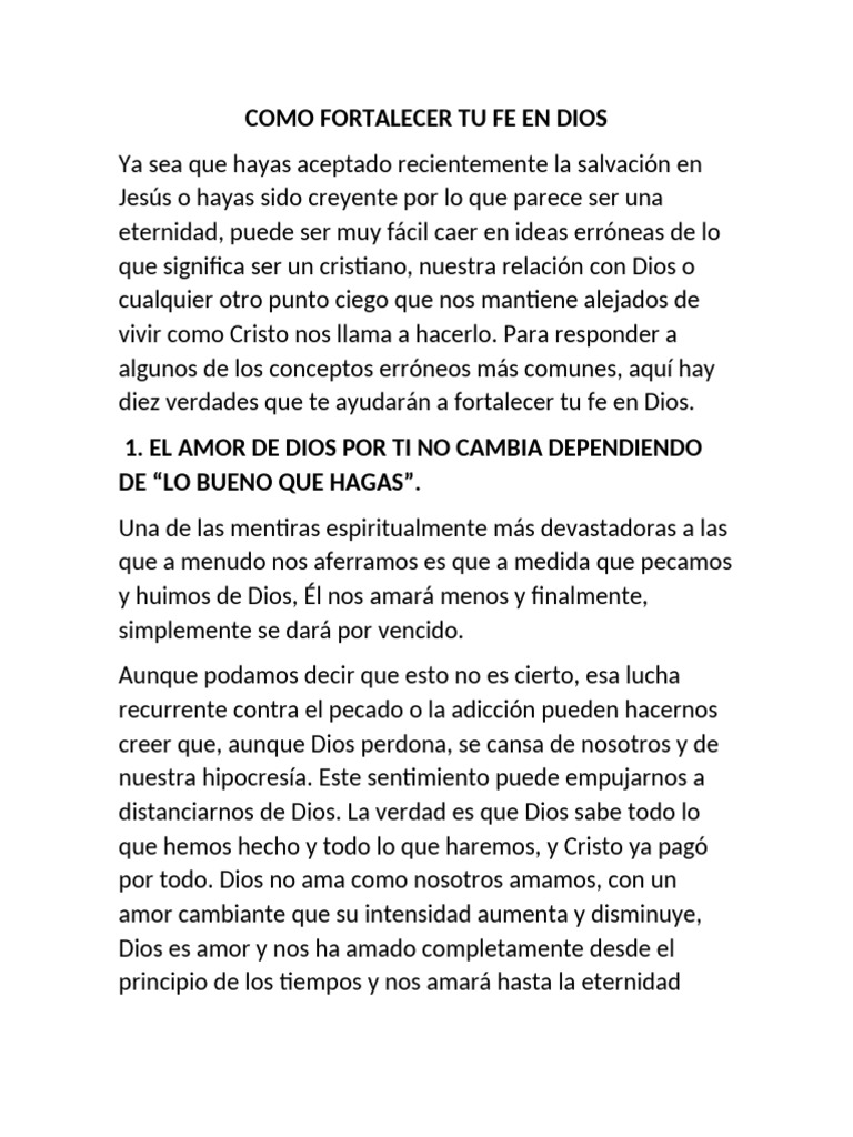 Como Fortalecer Tu Fe en Dios | PDF | Cristo (título) | Jesús