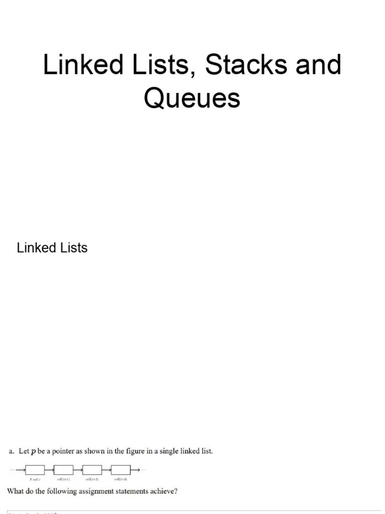 Linked Lists, Stacks and Queues | PDF
