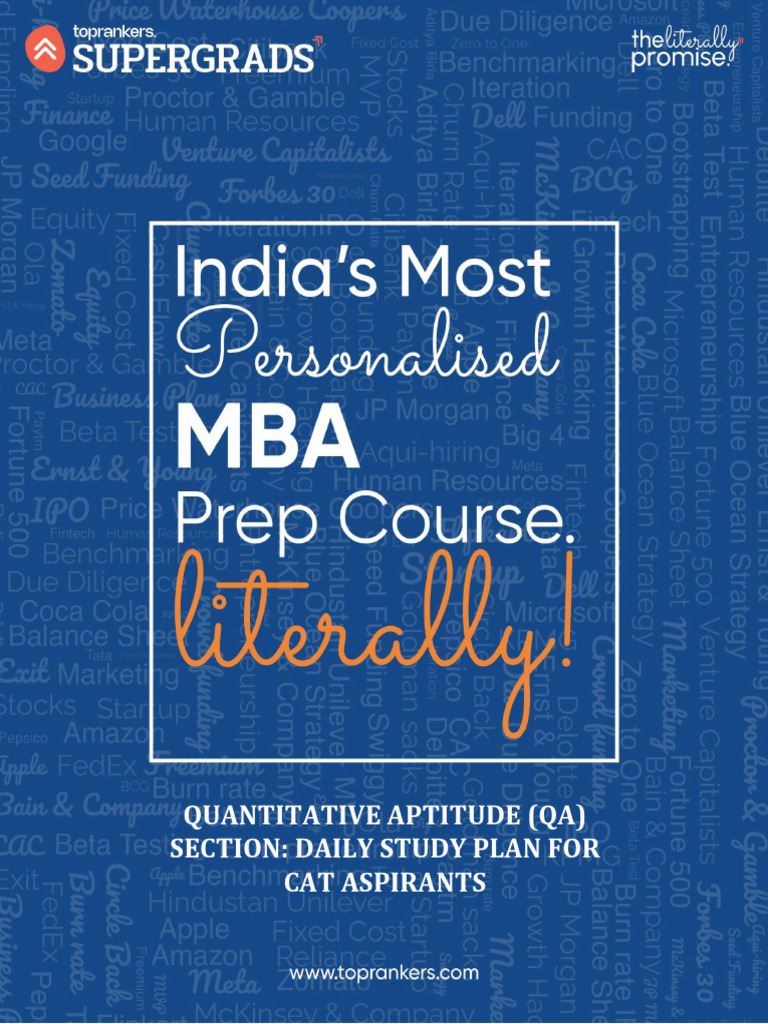 Quantitative Aptitude Qa Section Daily Study Plan for Cat Done 028264de6d413 | PDF | Mathematics ...