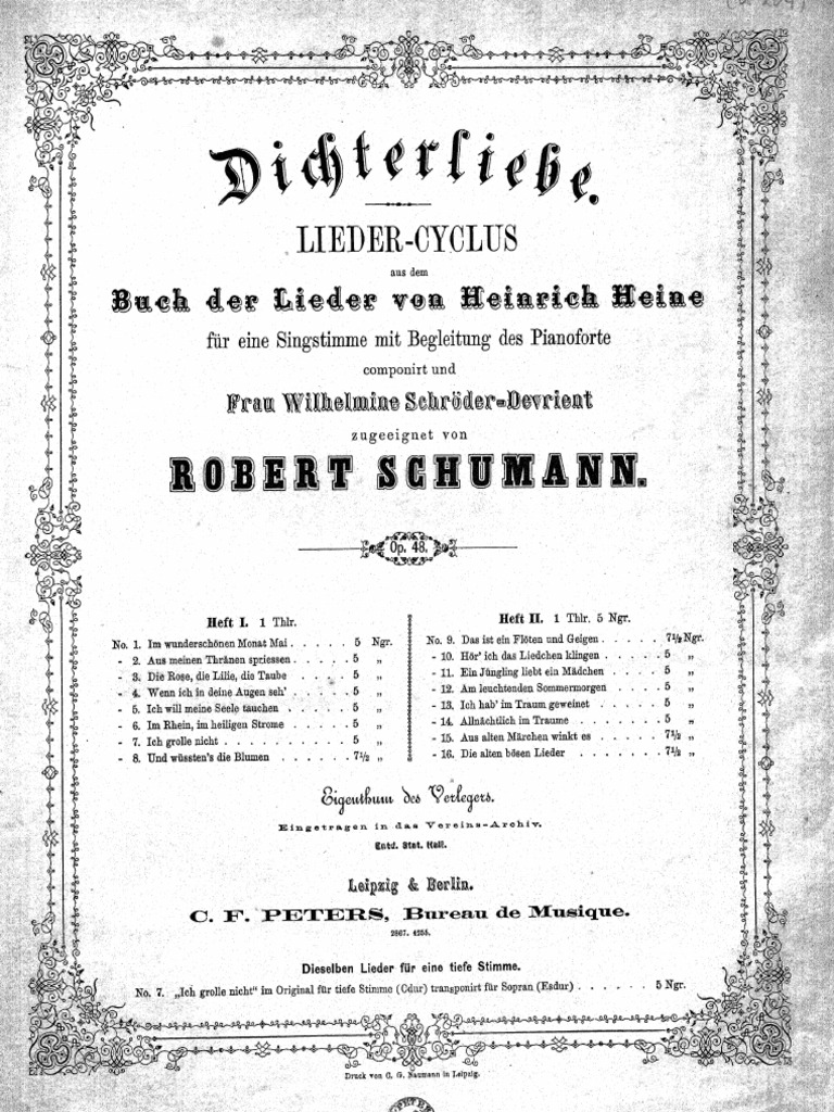 完整乐谱 (原调) - Dichterliebe, Op.48 (Schumann) | PDF
