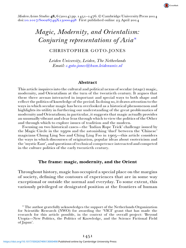 Magic Modernity and Orientalism Conjuring Representations of Asia | PDF ...