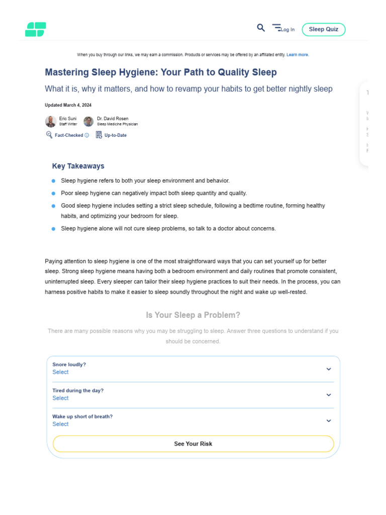 Mastering Sleep Hygiene - Your Path To Quality Sleep | PDF | Sleep | Insomnia