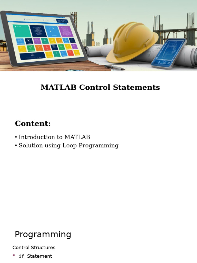 Session 7 PPT Loop | PDF | Matrix (Mathematics) | Matlab