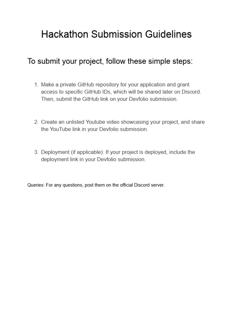 Hackathon Submission Guidelines | PDF