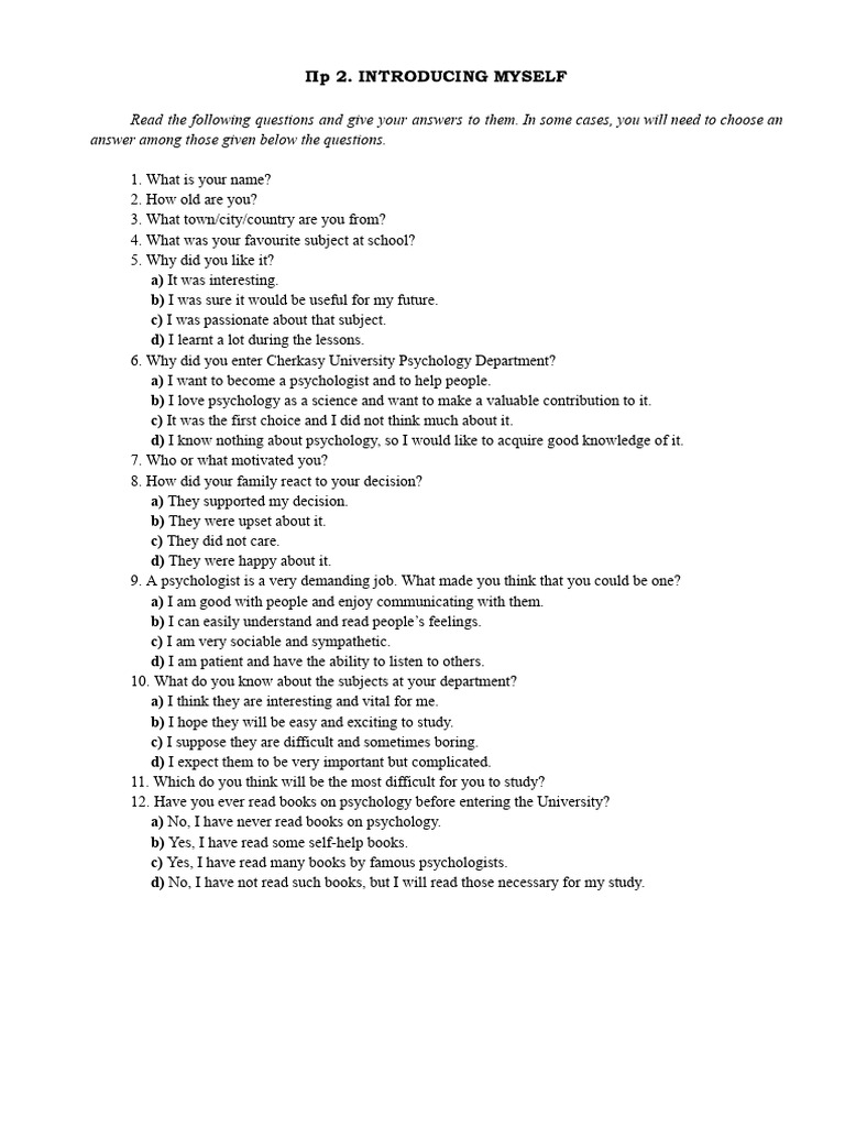 2 - Introducing Myself | PDF