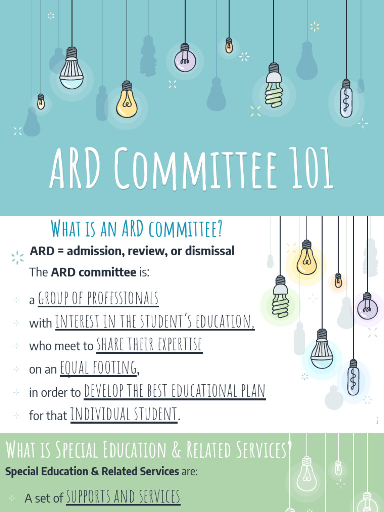 ARD Committee 101 | PDF | Special Education | Individualized Education ...