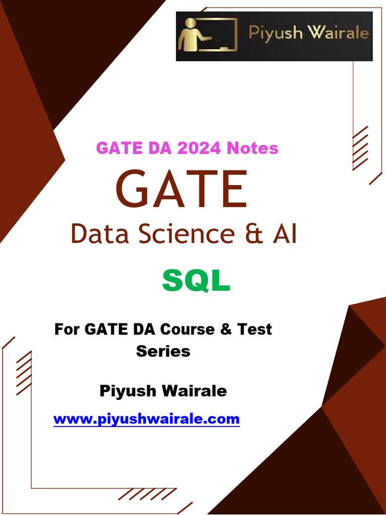 GATE DA SQL - Piyushwairale | PDF | Sql | Data Management