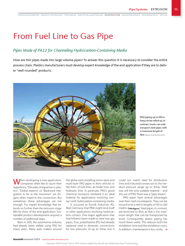 article-kunststoffe-intl-from-fuel-line-to-gas-pipe-en | PDF | Pipe (Fluid Conveyance) | Finite ...