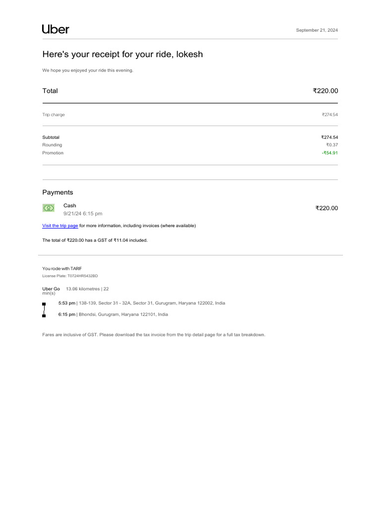 UBER Receipt - 21sep2024 - 181531 | PDF