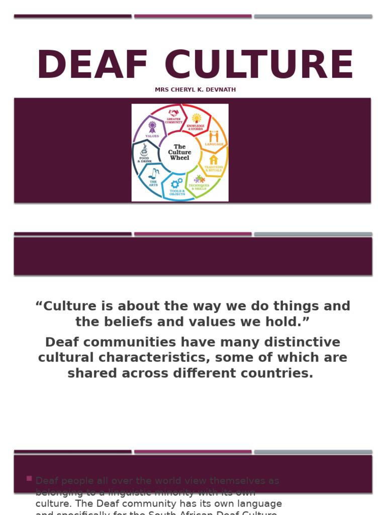 Week 2 Lesson 3 - Deaf Culture | PDF | Deafness | Sign Language
