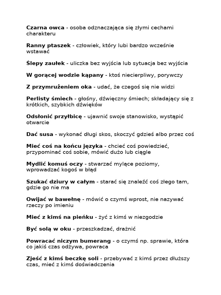 Czarna owca i inne frazeologizmy | PDF