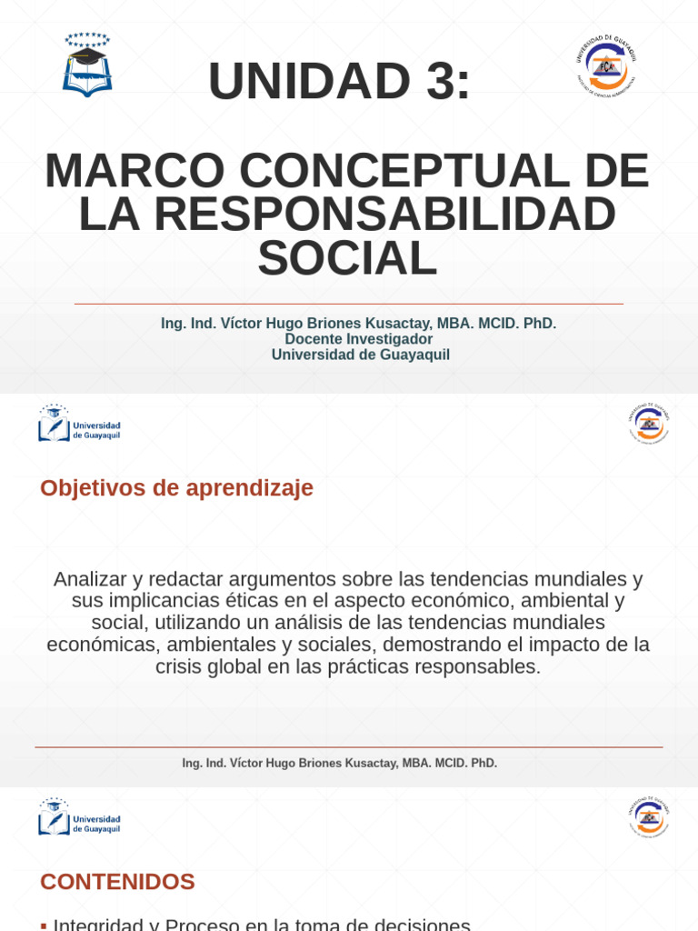 Unidad3 - Marco Conceptual de La Responsabilidad Social | PDF | Business | Toma de decisiones