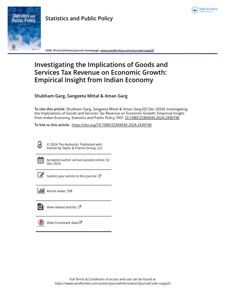 Investigating the Implications of Goods and Services Tax Revenue on ...