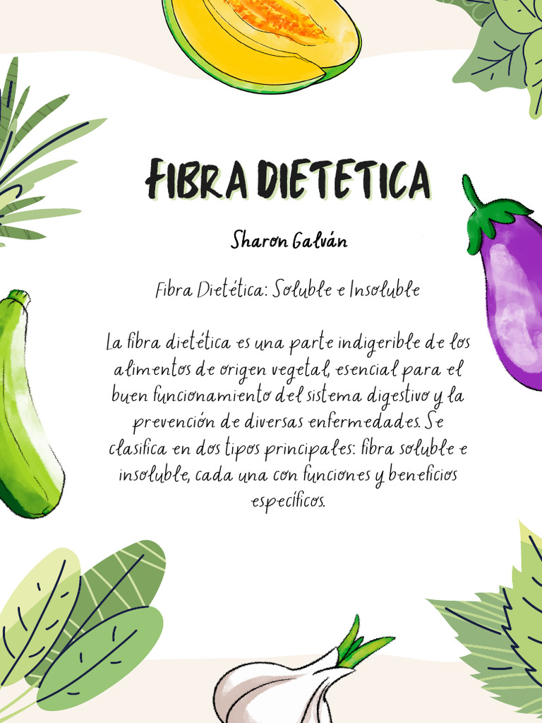 Beneficios de la Fibra Dietética | PDF | Fibra dietética | Dieta y ...