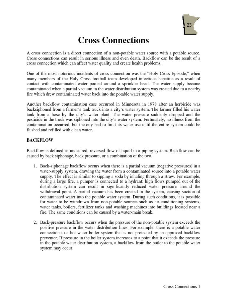 Examples of Plumbing Cross Connections | PDF | Valve | Hydraulics