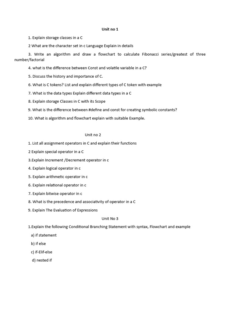 Must DO Qusetions unitr 1,2,3 | PDF