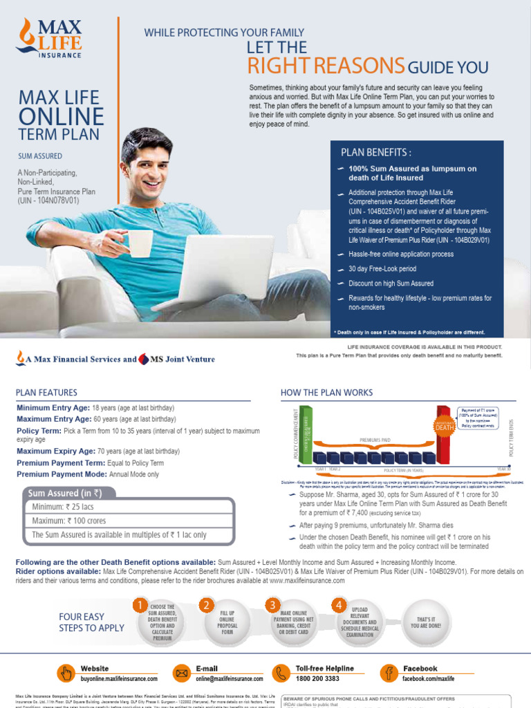Max Life Online Term Plan Overview | PDF | Insurance | Life Insurance