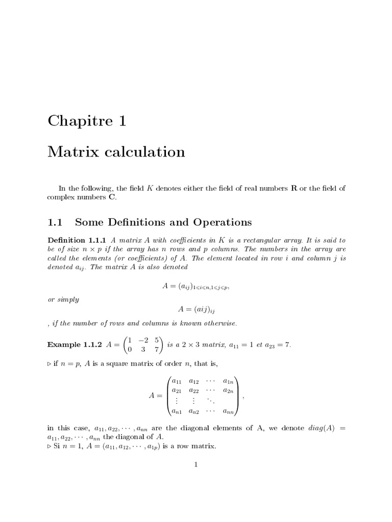 Matrix-Calculation (1) | PDF | Matrix (Mathematics) | Functions And Mappings