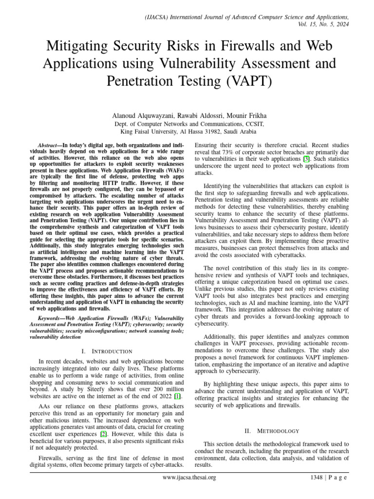 Enhancing Web App Security with VAPT | PDF | Security | Computer Security